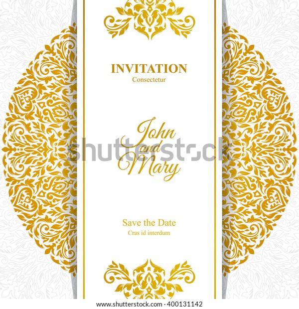 Elegant Save Date Card Design Vintage Stock Vector (Royalty Free ...