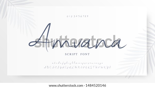 Elegante alfabeto letras letras fuente y número. Diseños de bodas de ...