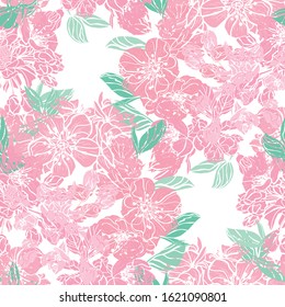 Elegant Seamless Pattern Sakura Flowers Design Stock Vector (Royalty ...