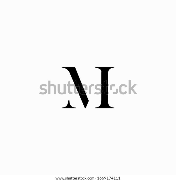 elegant serif letter m initial vector logo business design template