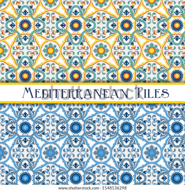 Elegant Sicilian Style Pattern Tiles Stock Vector (Royalty Free) 1548136298