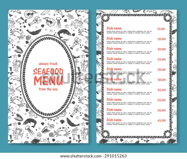 Elegant Simple Seafood Restaurant Cafe Menu Stock Vector (Royalty Free ...