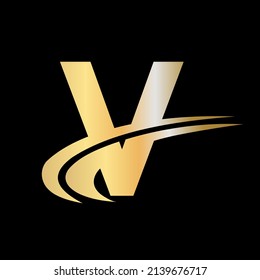 Elegant Stylish V Logo Design Your Stock Vector (Royalty Free ...