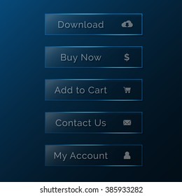 Elegant Transparent Web Buttons Set Easy Stock Vector (Royalty Free ...
