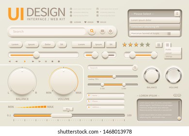 White Menu Buttons Navigation Template Stock Vector (Royalty Free) 13232581