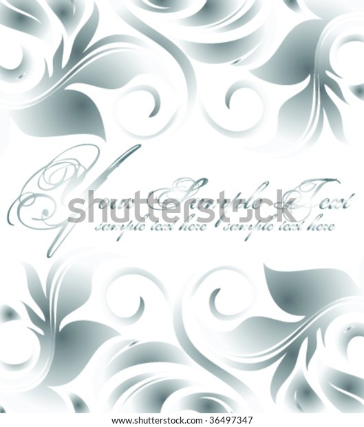 Elegant Vector Background Flower Motives Text Stock Vector (Royalty ...