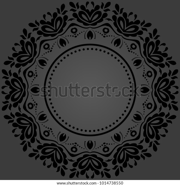 Elegant Vector Black Round Ornament Classic Stock Vector (Royalty Free ...