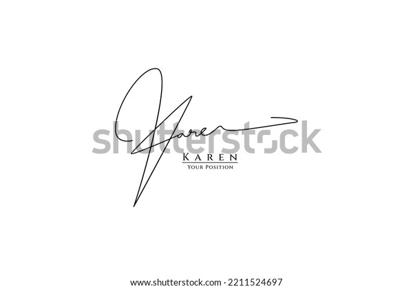 Elegant Vector Calligraphy Handwriting Name Karen Stock Vector (Royalty ...