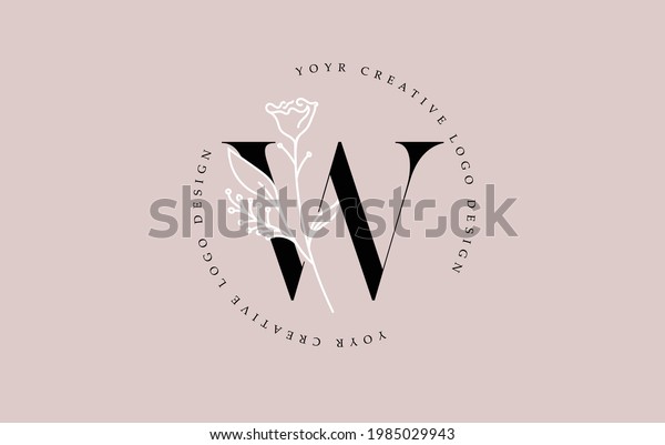 Elegant Vector Flower W Letter Design Stock Vector (Royalty Free ...
