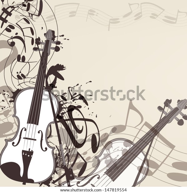 Elegant Vector Music Background Violin Notes Stock Vector (Royalty Free ...