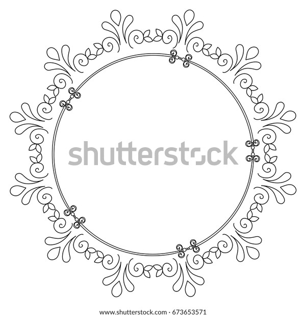 Elegant Victorian Circular Shaped Frame Stock Vector (Royalty Free ...