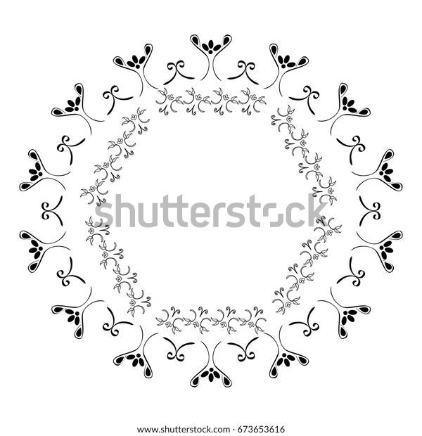 Elegant Victorian Circular Shaped Frame Stock Vector (Royalty Free ...