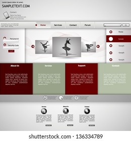 Elegant Website Template Grey Red Stock Vector (Royalty Free) 136334789 ...