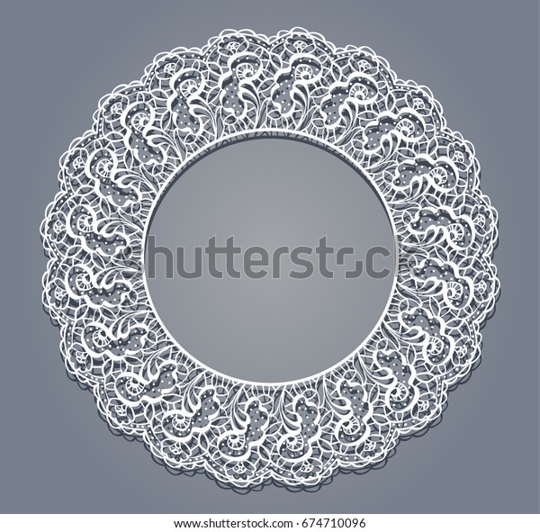 Elegant White Lace Frame Stock Vector (Royalty Free) 674710096 ...