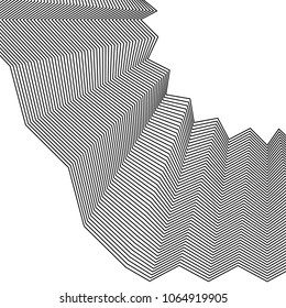 Element Crinkle Creased Lines Abstract Monochrome Stock Vector (Royalty ...