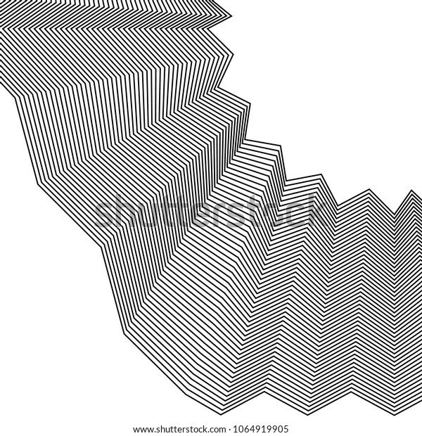 Element Crinkle Creased Lines Abstract Monochrome Stock Vector (Royalty ...