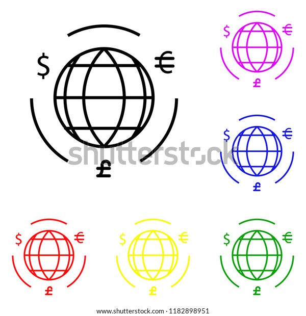 Element Globe Money Cycle Symbol Multi Stock Vector (Royalty Free ...