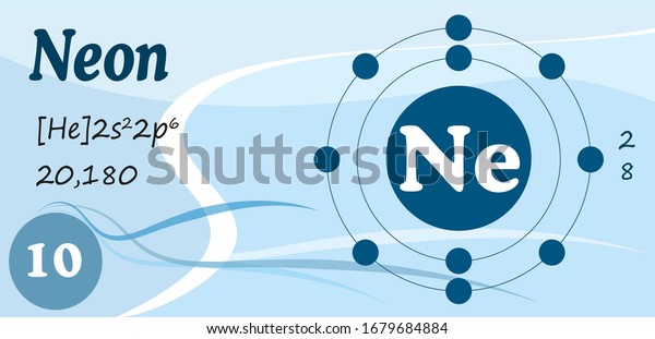 Element Noble Gas Neon Formule Structure Stock Vector (Royalty Free ...