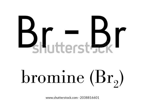 Elemental Bromine Br2 Molecule Skeletal Formula Stock Vector (Royalty ...