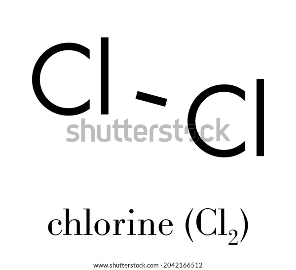 Elemental Chlorine Cl2 Skeletal Formula Stock Vector (Royalty Free ...