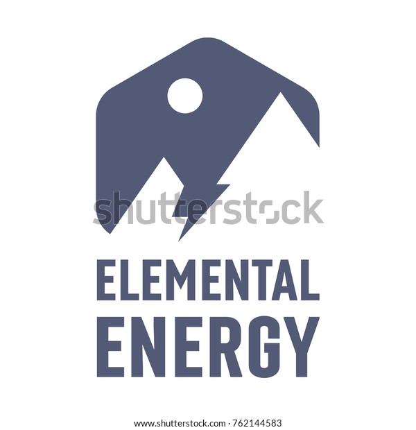 Elemental Energy Logo Mountains Builtin Lightning Stock Vector (Royalty ...