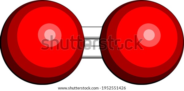 Elemental Oxygen O2 Molecule 3d Rendering Stock Vector (Royalty Free ...