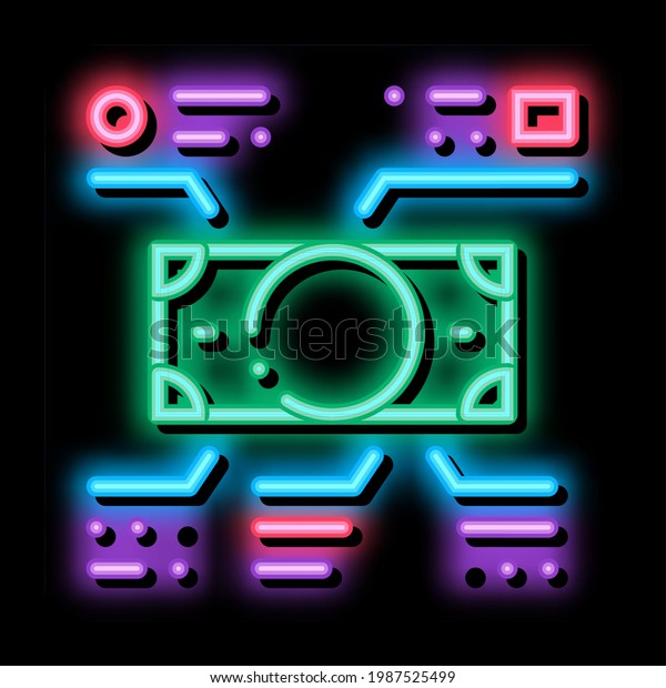Elements Cash Banknotes Neon Light Sign Stock Vector (Royalty Free ...