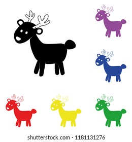 Elements Deer Multi Colored Icons Premium Stock Vector (Royalty Free ...