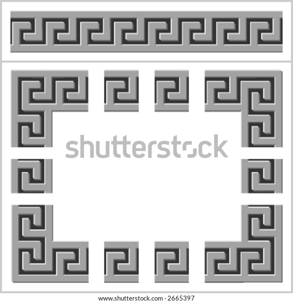Elements Greek Frameborder Look Quite Different Stock Vector (Royalty ...