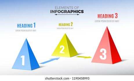 Elements Infographics Form Pyramids Vector Illustration Stock Vector ...
