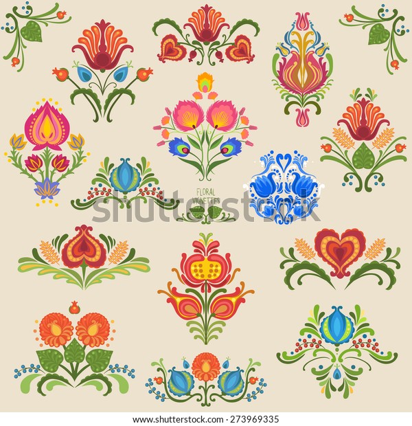Elements Traditional Slavic Ornaments Big Vector Stock Vector (Royalty ...