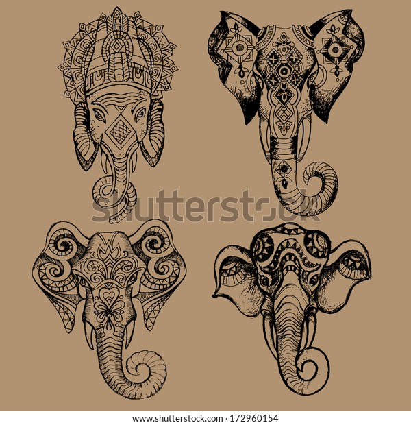 Elephant African Mask Stock Vector (Royalty Free) 172960154