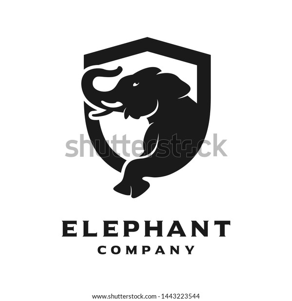 Elephant Animal Shield Logo Design Stock Vector (Royalty Free ...
