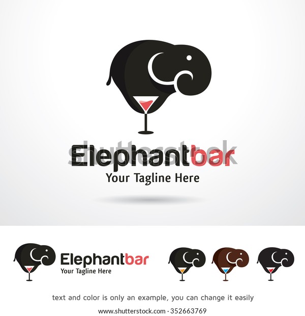 Elephant Bar Logo Template Design Vector: เวกเตอร์สต็อก (ปลอดค่า ...