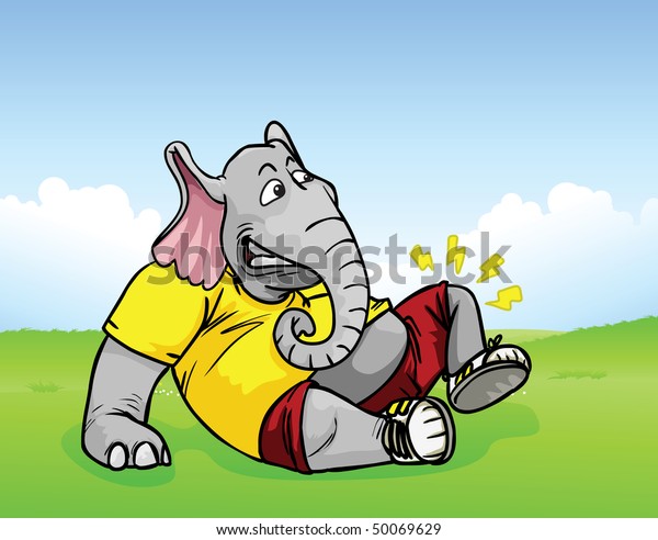Elephant Body Builder Exercising Wearing Sportswear Stock Vector ...