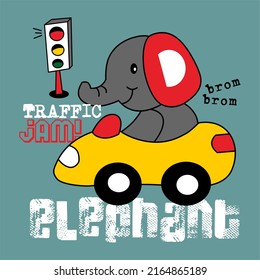 Elephant Car Cartoon Vector Design Stock Vector (Royalty Free ...