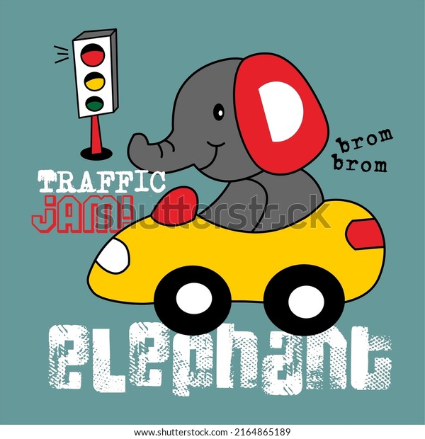 Elephant Car Cartoon Vector Design Stock Vector (Royalty Free ...