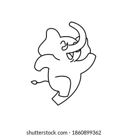 Elephant Character Icon Running Pose Animal Stock Vector (Royalty Free ...