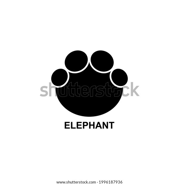 Elephant Footprint Icon Vector Sign Symbol Stock Vector (Royalty Free ...