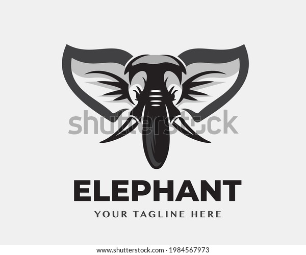 Elephant Head Face Drawing Art Logo Stock Vector (Royalty Free ...