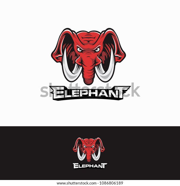 Elephant Head Red Angry Mascot Sport Stock Vector (Royalty Free ...