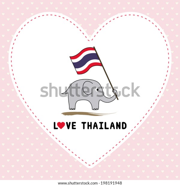 Elephant Holding Thai Flag Background Decoration Stock Vector (Royalty ...