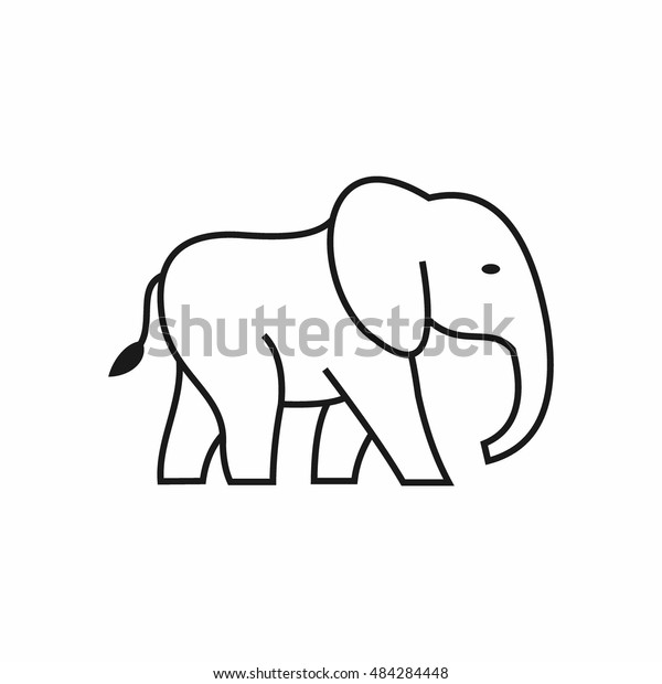 Elephant Icon Animal Thin Line Design Stock Vector (Royalty Free ...