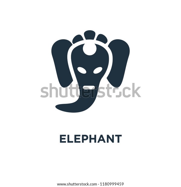 Elephant Icon Black Filled Vector Illustration Stock Vector (Royalty ...