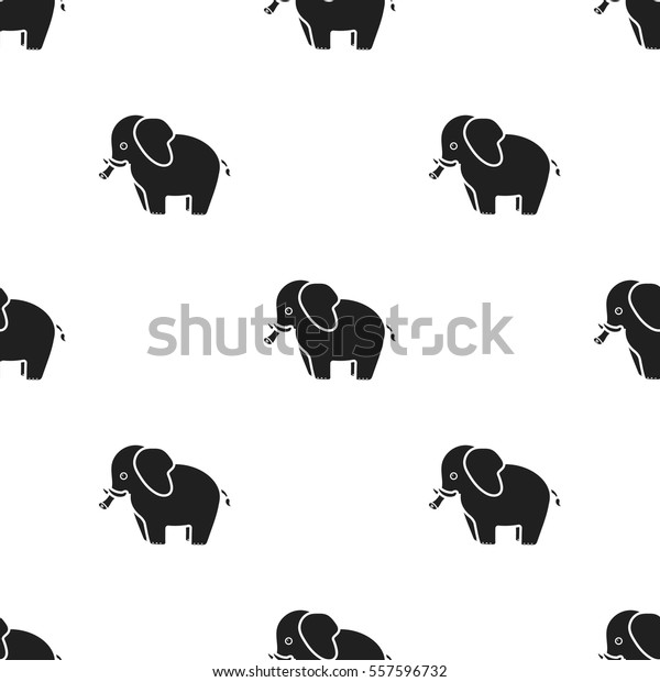 Elephant Icon Black Style Isolated On Stock Vector (Royalty Free ...