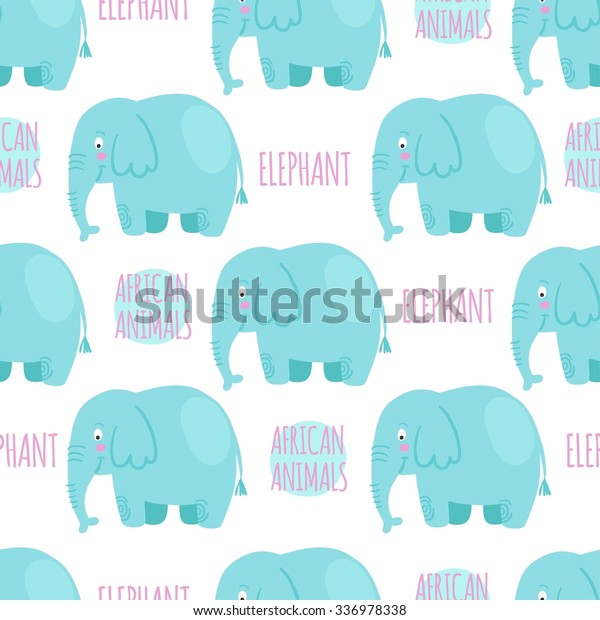 Elephant Lettering On White Background Isolated Stock Vector (Royalty ...