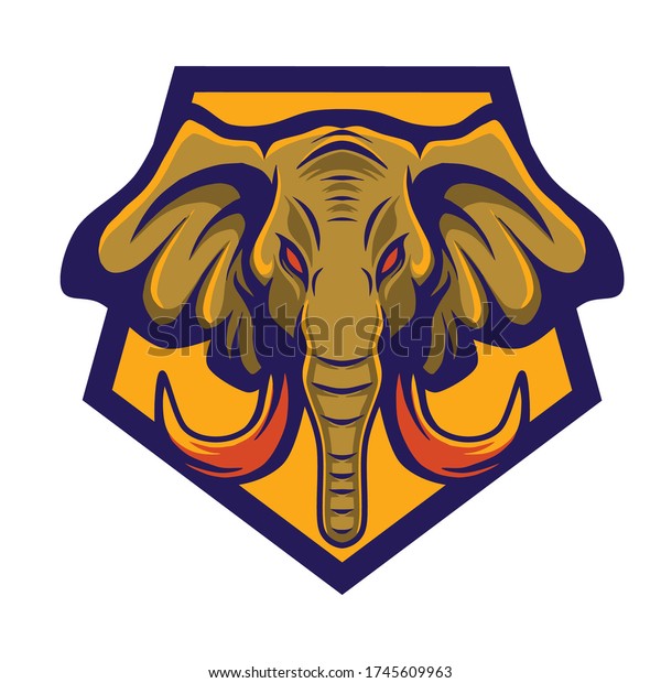 Elephant Logo Illustration Isolated White Background Stock Vector ...