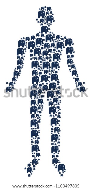 Elephant Man Figure Vector Elephant Icons Stock Vector (Royalty Free ...