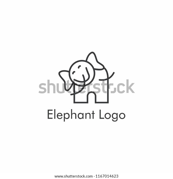 Elephant Outline Logo Simple Vector Illustration Stock Vector (Royalty ...