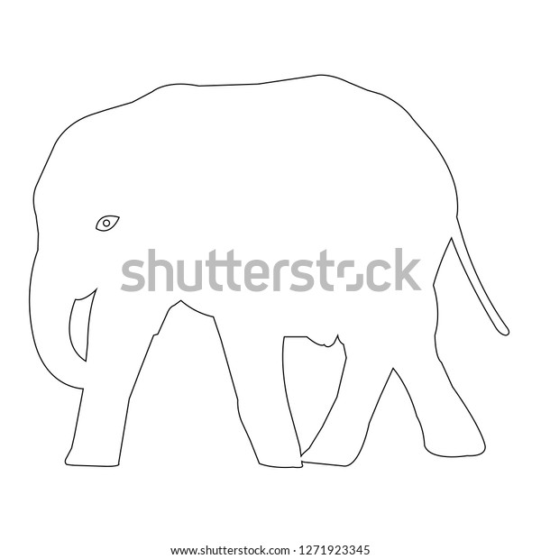 Elephant Outline Vector Icon Eps Stock Vector (Royalty Free) 1271923345 ...